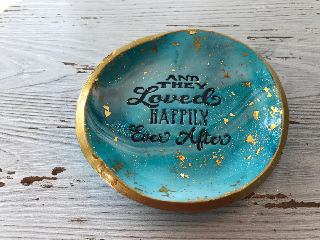 Happily Ever After Ring Dish: Polymer Clay Engagement Gift - Etsy
