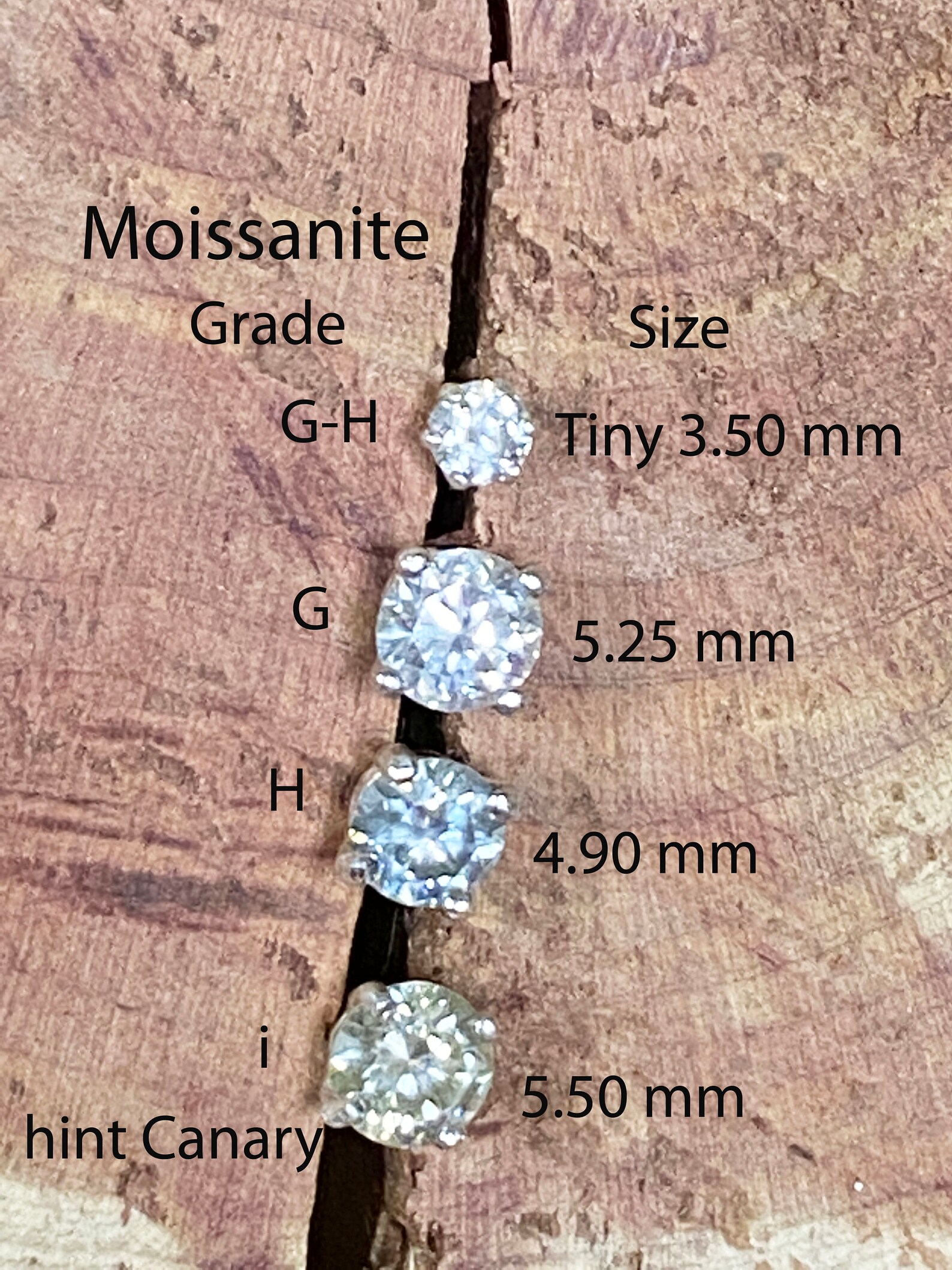 Moissanite Diamond Necklaces, Clear White .40 to 1 Ct 4 Mm to 6.5 Mm ...