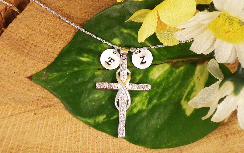 Large Infinity Cross Necklace Solid Sterling Silver Necklace | Etsy