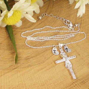 Large Infinity Cross Necklace Solid Sterling Silver Necklace - Etsy