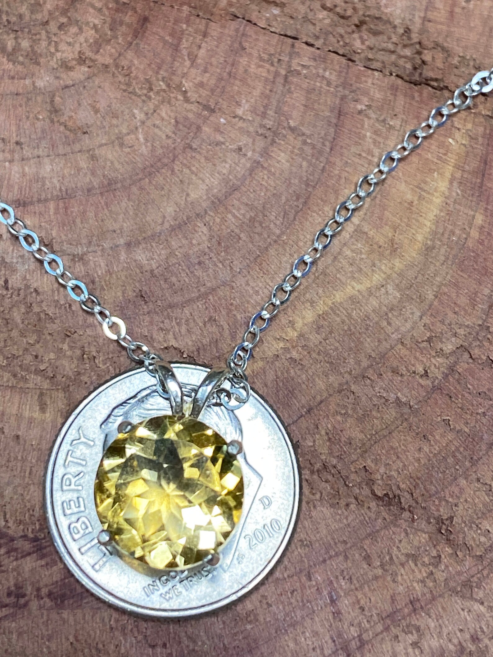 Citrine Gem Necklace, Micro Facet 3.22 Carat Natural 10.01 Citrine ...