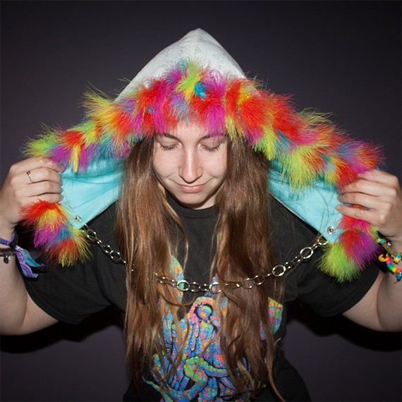 Items similar to Festival hood - reversible with interchangeable chain ...