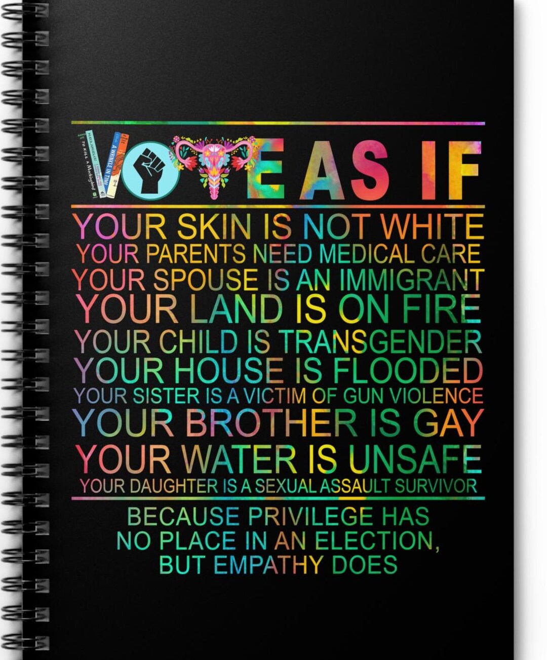 VOTE Note Book, Election 2024, Small Gifts, Spiral Notebook, Harris ...