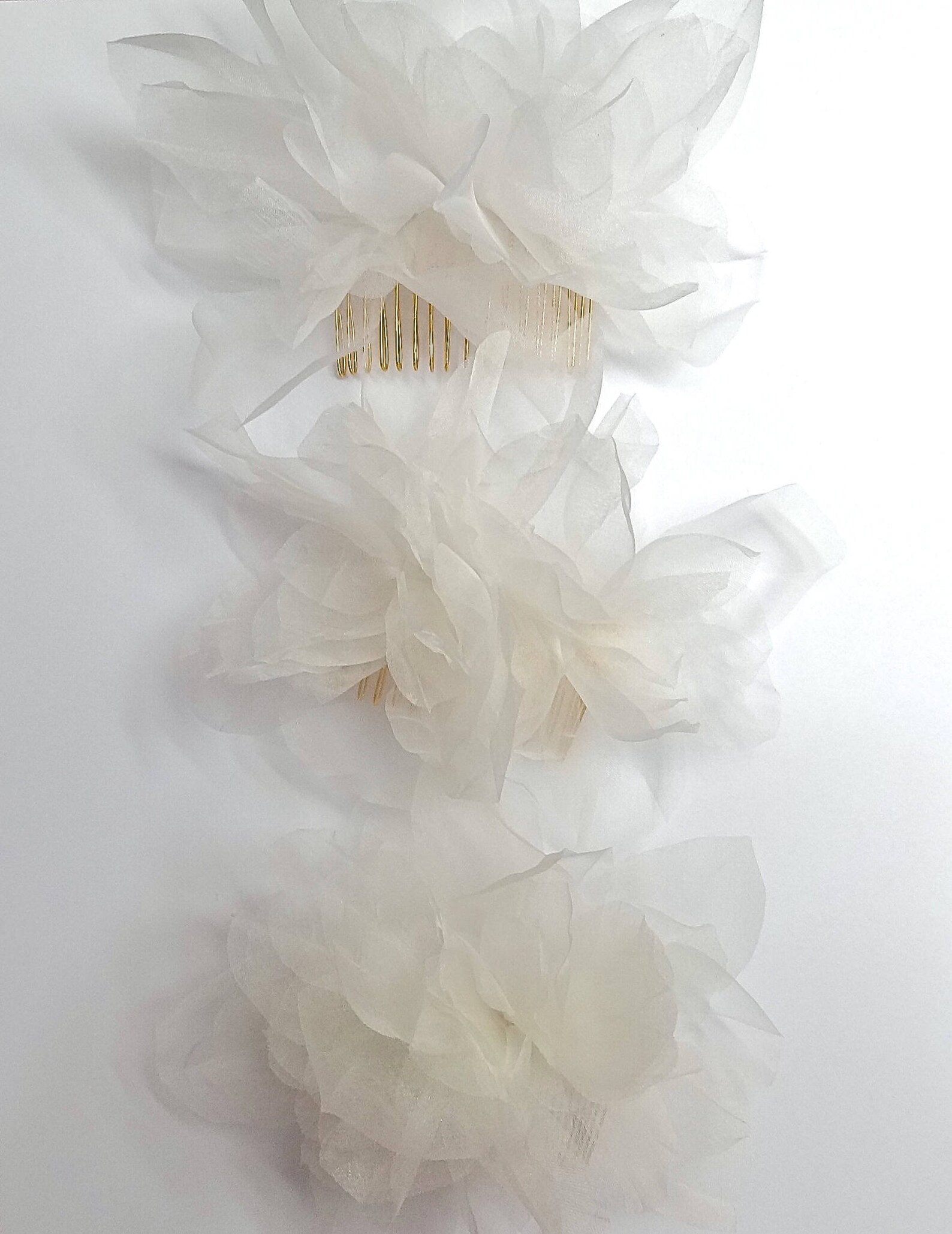 Bridal Silk Organza Flower Comb, Wedding Hair Piece, Style 304 - Etsy