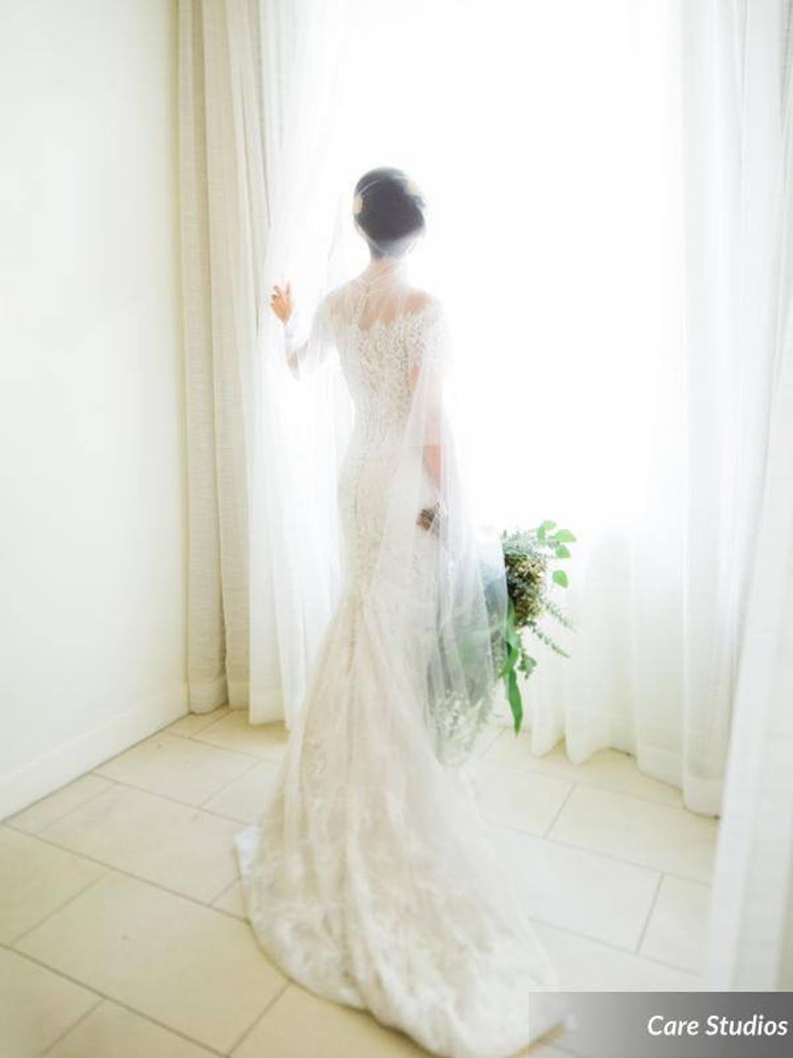 Bridal Juliet Veil With Blusher Dramatic Wedding Veil | Etsy