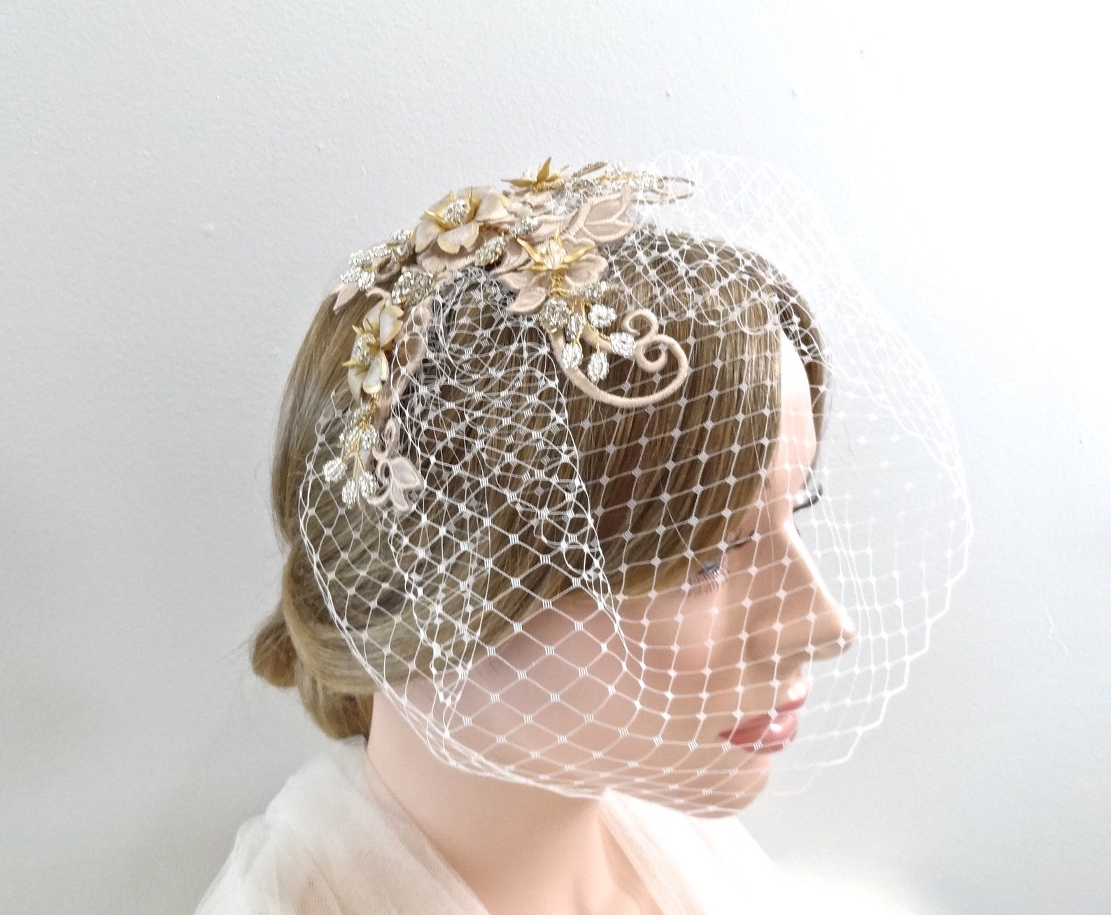 Bridal Birdcage Veil With Adornment Wedding Small Birdcage - Etsy