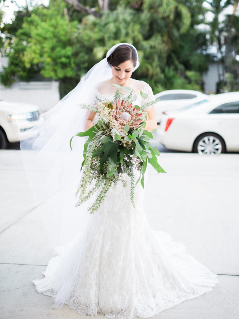 Bridal Juliet Veil With Blusher Dramatic Wedding Veil - Etsy