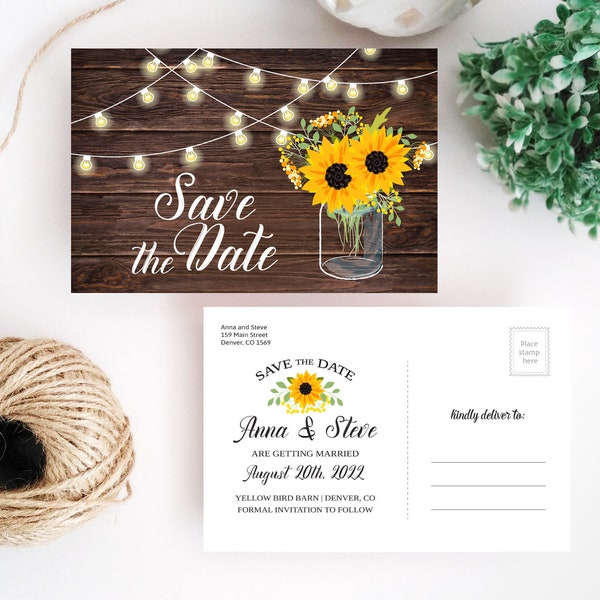 Rustic Save the Date - Etsy