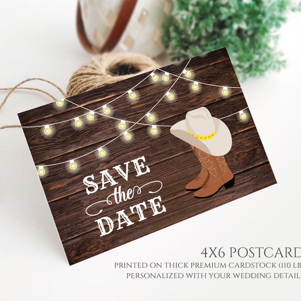 Cowboy Save the Date Template - Etsy