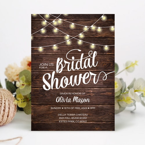 Rustic Bridal Shower Invitation Rustic Invitation Country - Etsy