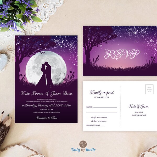 Starry Night Wedding Invitation - Etsy