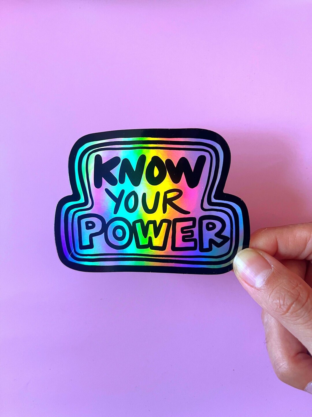 Know Your Power Holographic Vinyl Sticker, Kindle Sticker, Holographic Sticker - Etsy