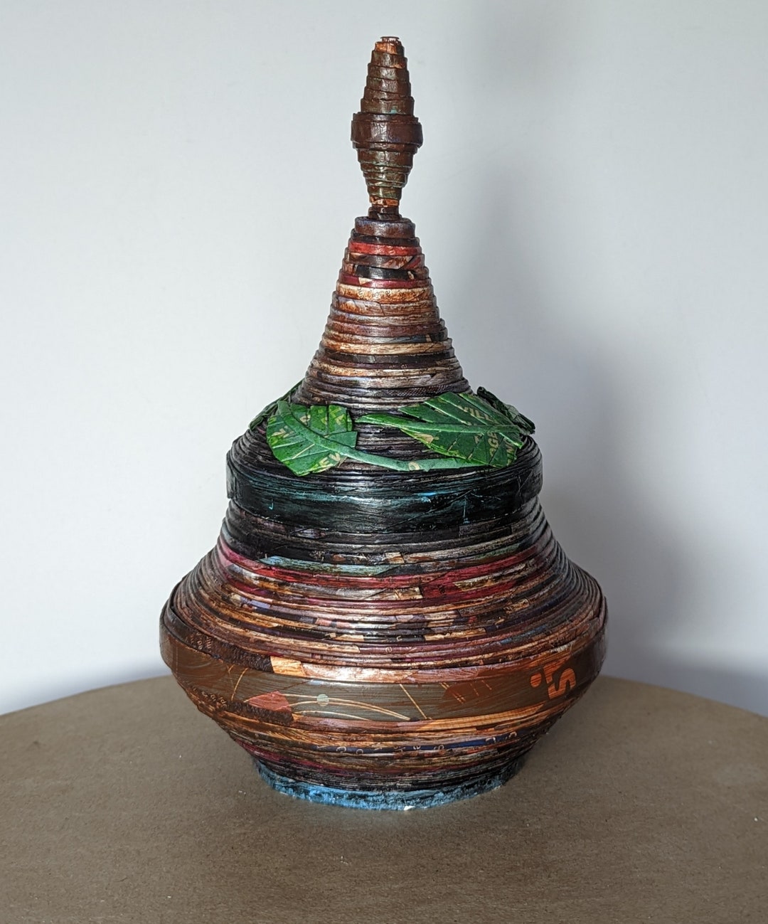 Paper URN / Magazine Pages /vase With Lid / Recycled Paper Craft ...