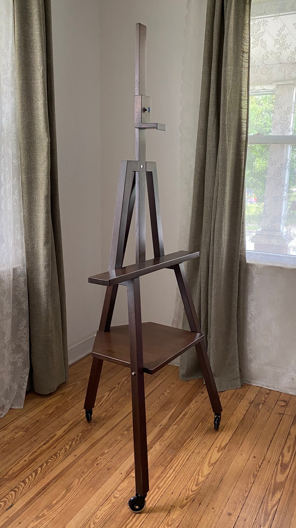 Tall Straight TV Stand Easel solid Walnut | Etsy