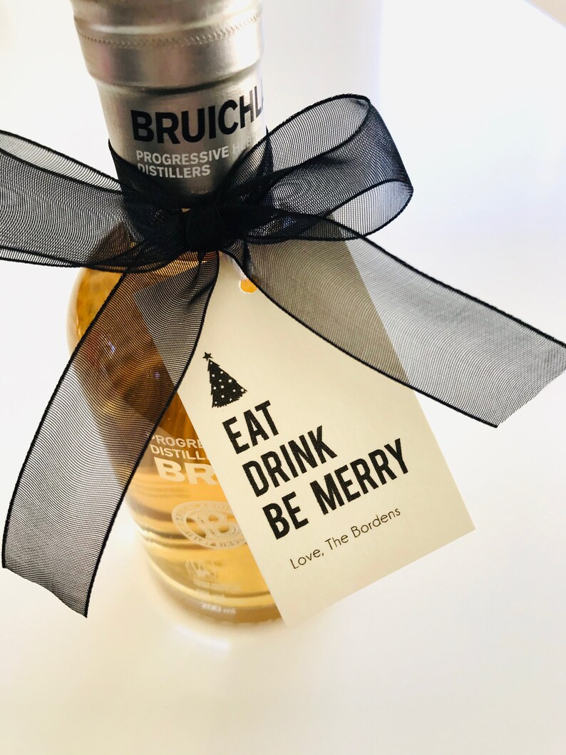 16 Personalized Christmas Gift Tag Eat Drink and Be Merry - Etsy