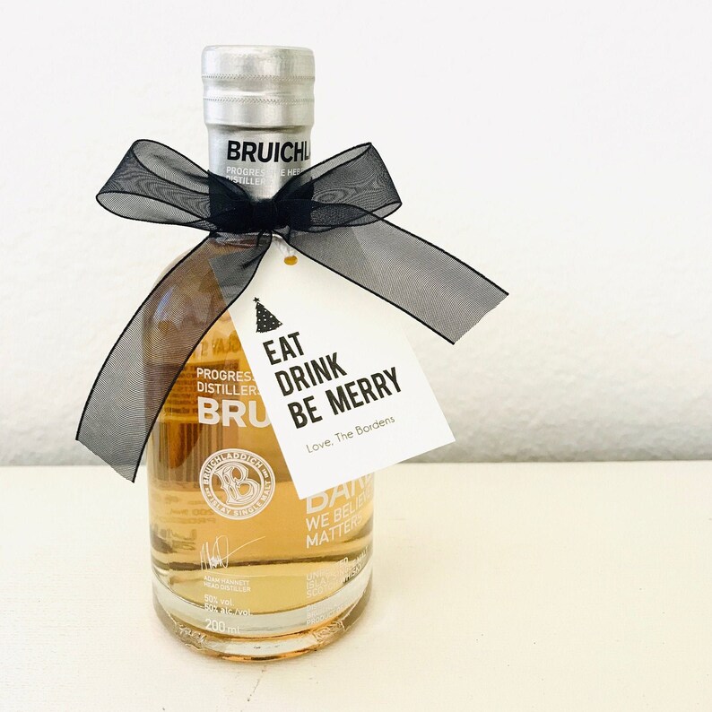 16 Personalized Christmas Gift Tag Eat Drink and Be Merry - Etsy