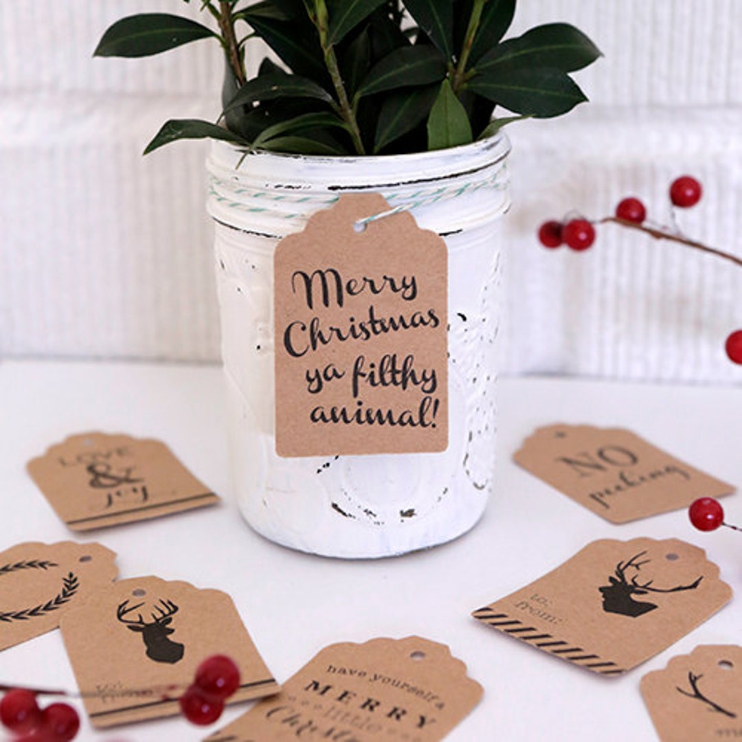 16 Assorted Christmas Gift Tags Rustic Kraft Paper Tags - Etsy