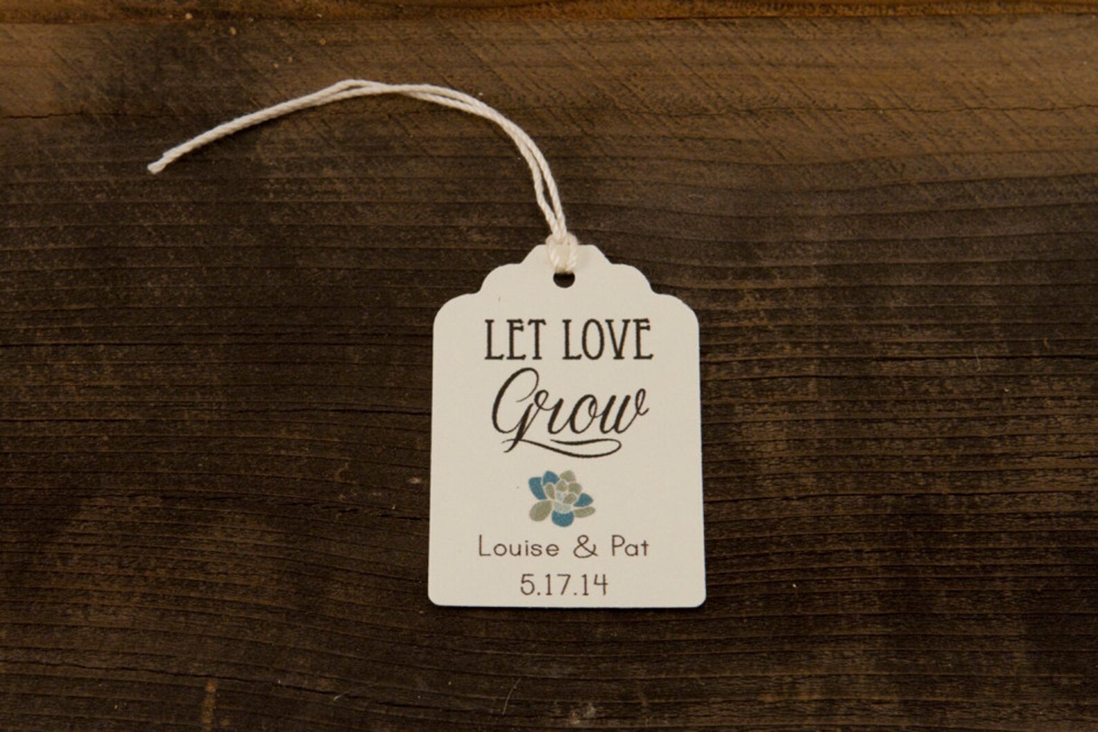 Set of 25 CUSTOM Let Love Grow Succulent Favor Tags Wedding - Etsy