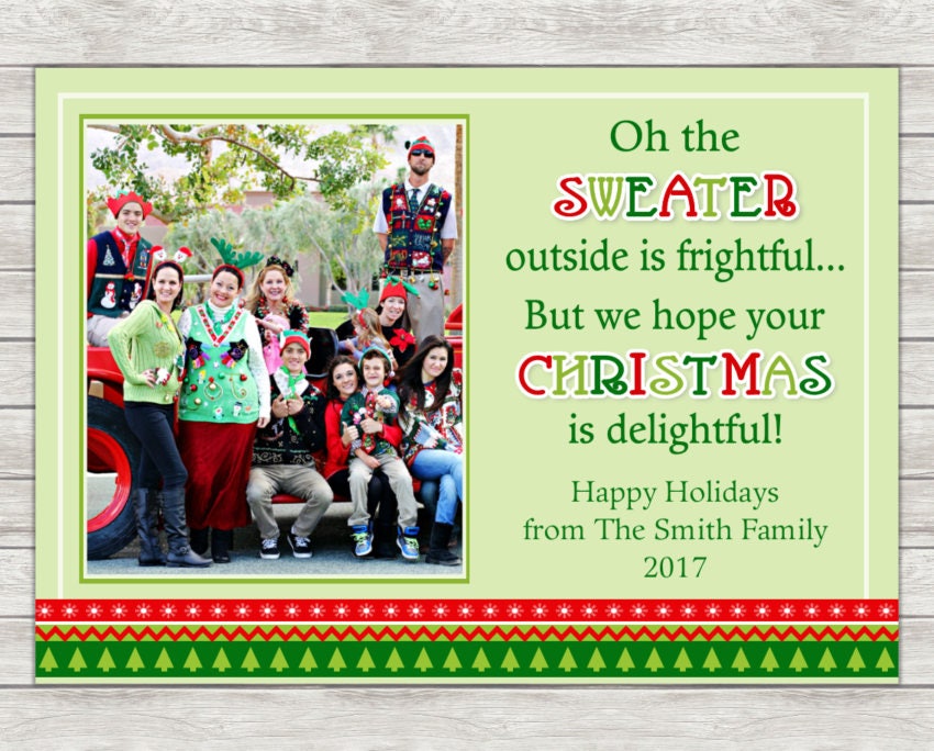 Ugly Christmas Sweater Greeting Card Tacky Sweater Photo Etsy Ugly Christmas Sweater Greeting Card Tacky Sweater Photo Etsy