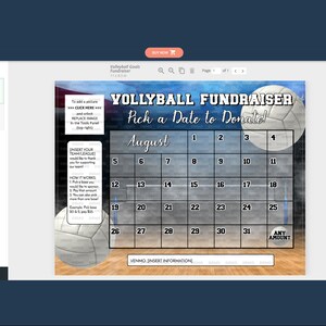 Editable Volleyball Calendar Fundraiser Template Clear the Board ...