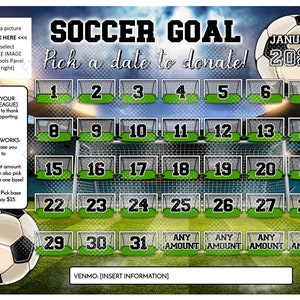 Editable Soccer Calendar Fundraiser Template | Clear the Board ...