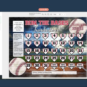 Editable Baseball Calendar Fundraiser Template Clear the Board ...