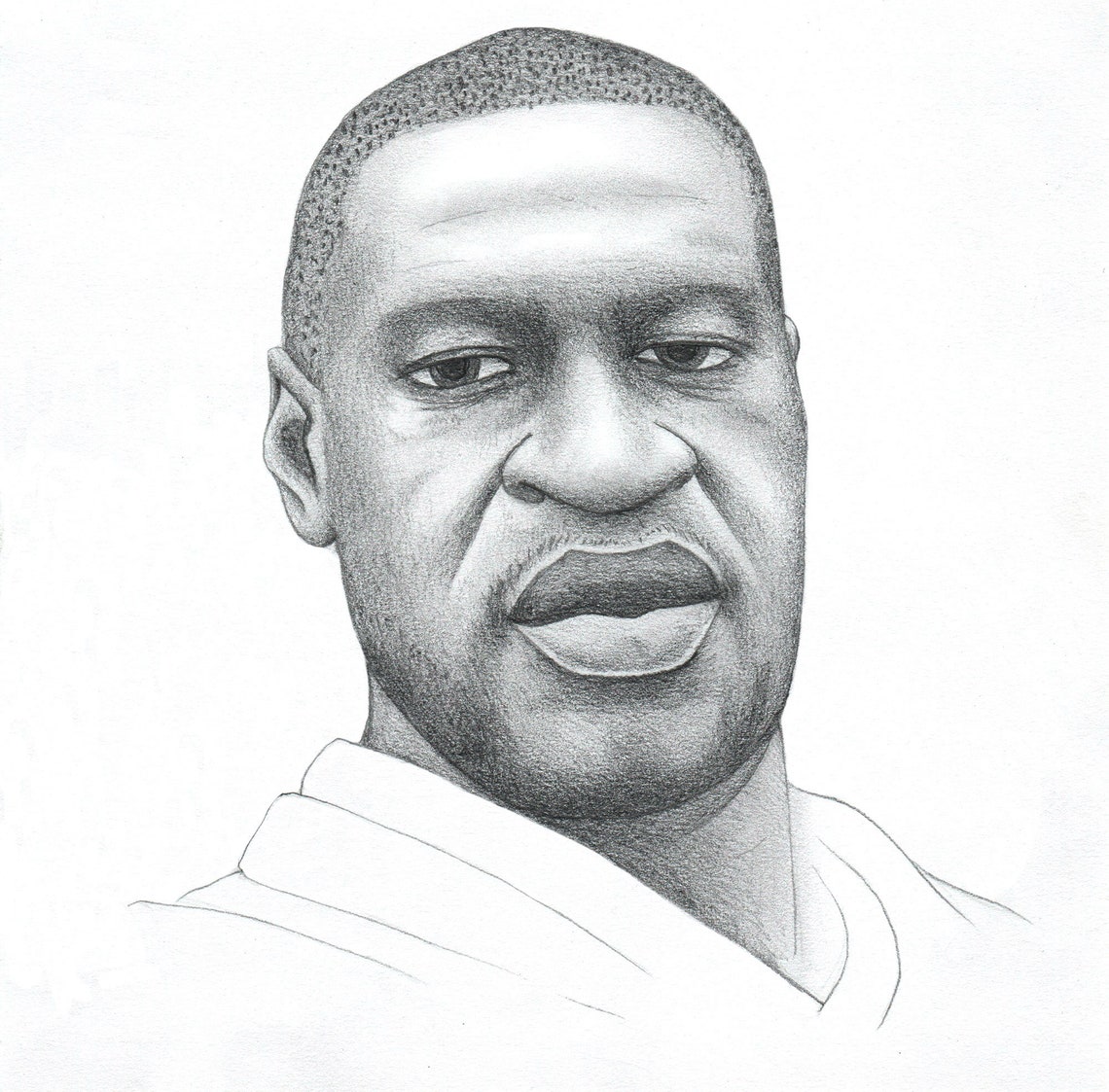 Portrait of George Floyd pencil drawing of George Floyd for | Etsy