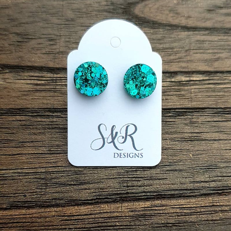 Resin Stud Earrings - Etsy