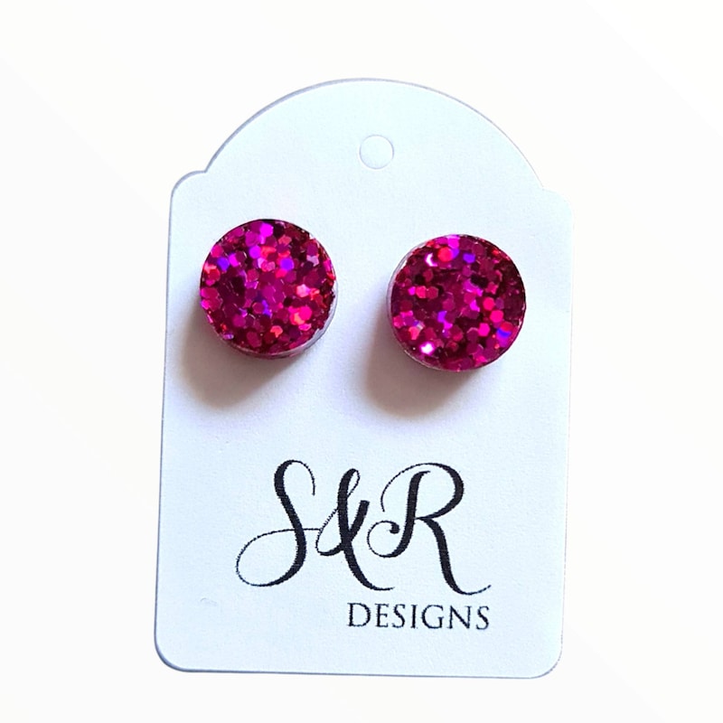 Hot Pink Studs - Etsy