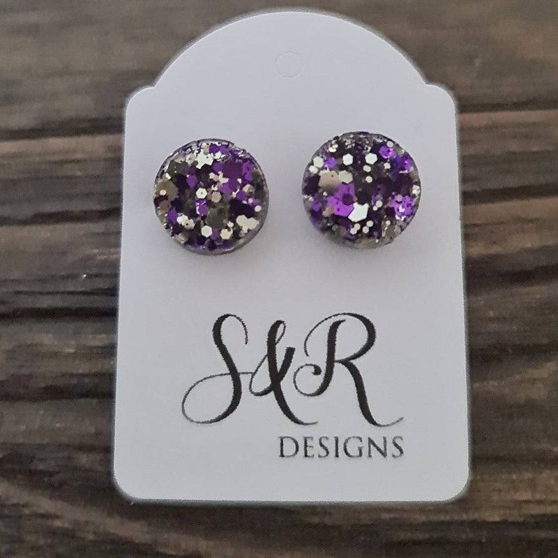 Resin Stud Earrings - Etsy