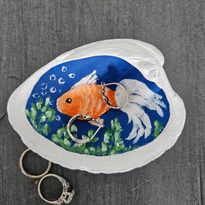 Hand-painted Shell With Fish, Seashell Art, Tropical Fish Decor, Small ...