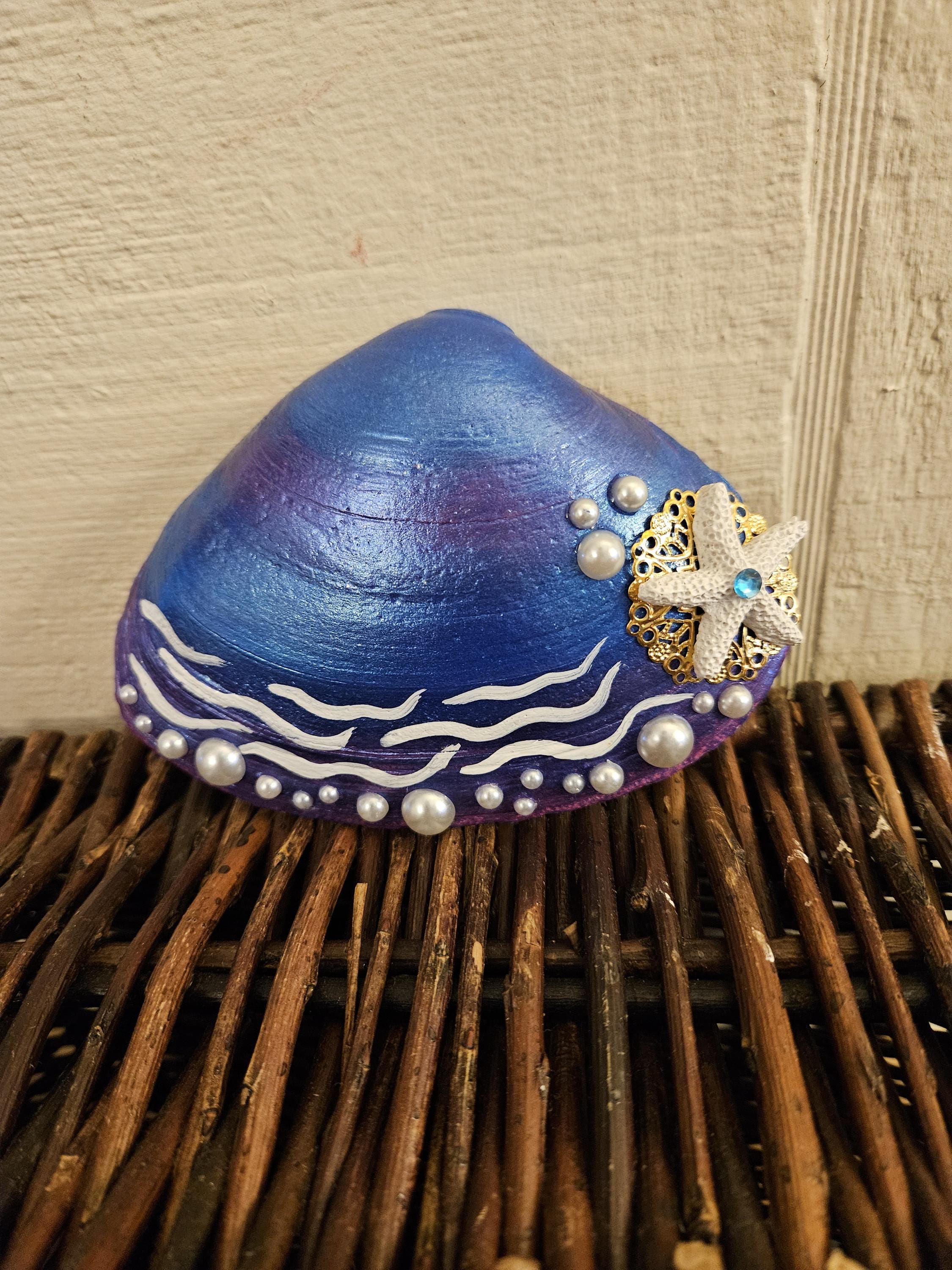 Hand-painted Shell, Art on Seashell, Starfish Decor, Unique Beach Theme ...