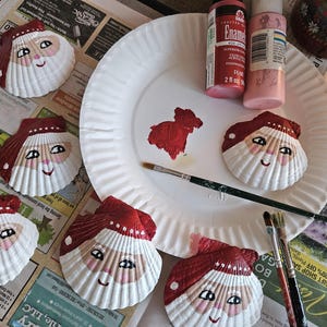Hand-painted Santa Shell Ornament: Personalized Beach Christmas Decor ...
