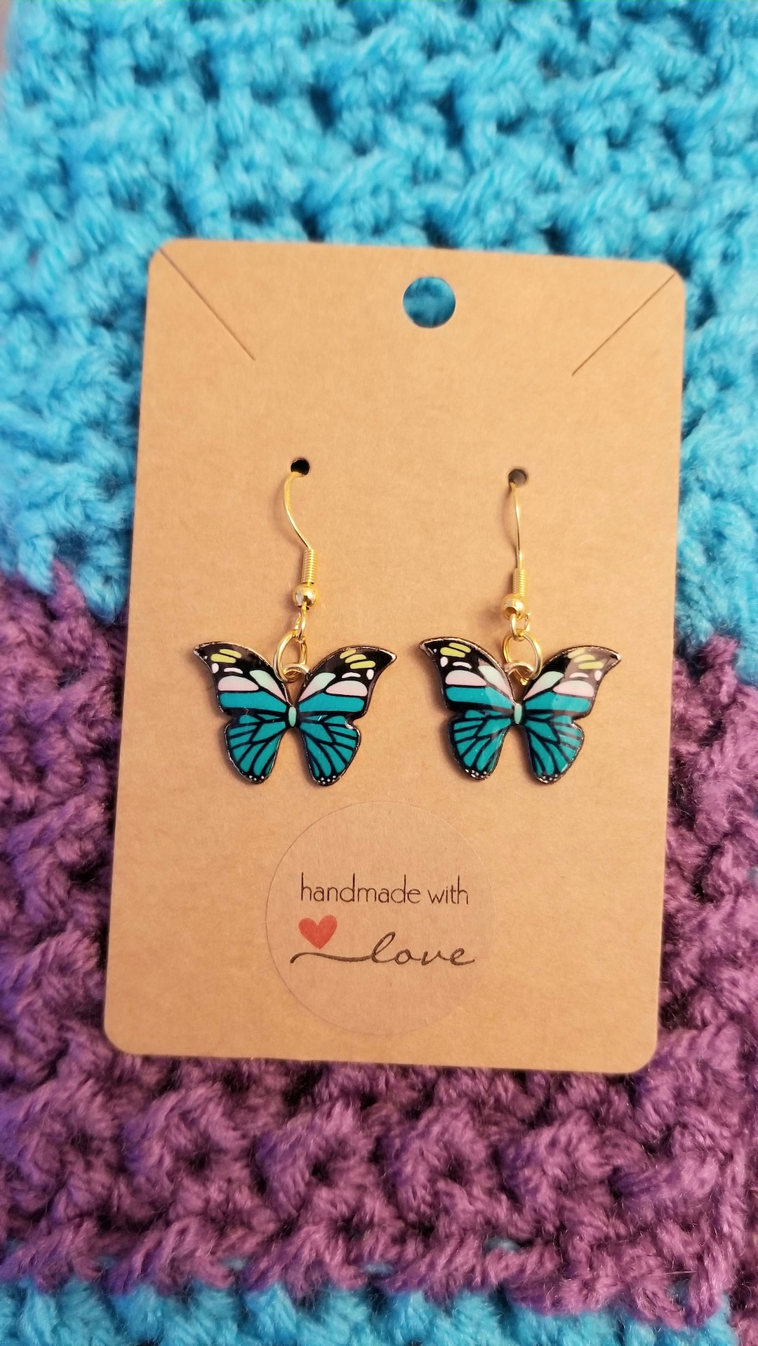 Butterfly Earrings, Blue Butterfly Earrings, Butterfly Jewelry, Butterfly Gift, Hypoallergenic ...