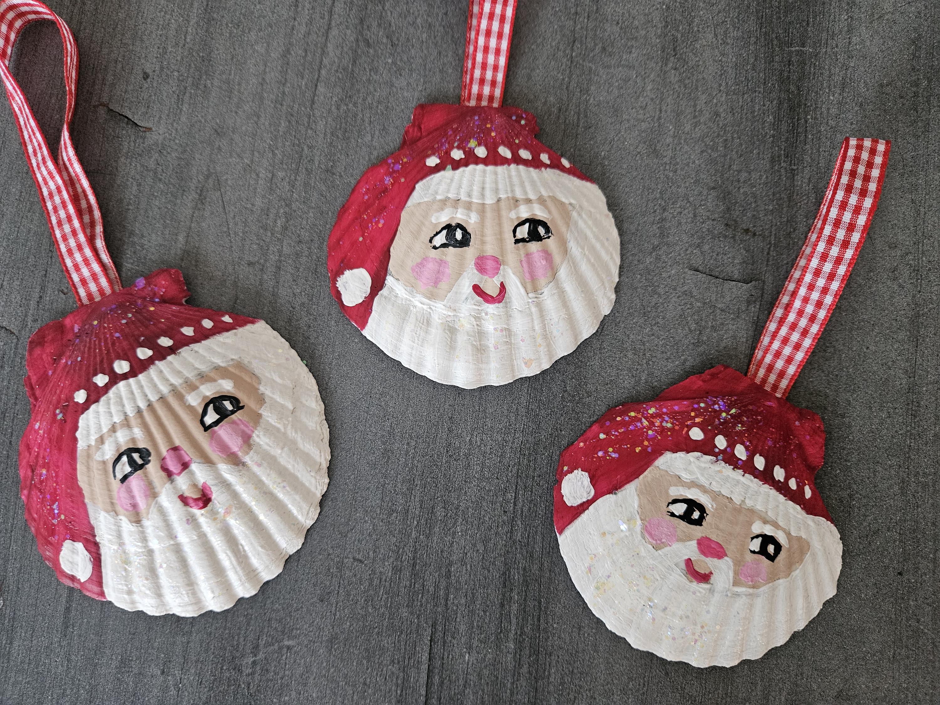 Hand-painted Santa Shell Ornament: Personalized Beach Christmas Decor ...