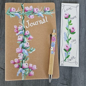 Hand-painted Journal With Flowers, Floral Painted Lined Diary, Journal ...