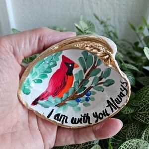 Hand Painted Shell, Painted Seashell, Cardinal Gift, Cardinal Art ...