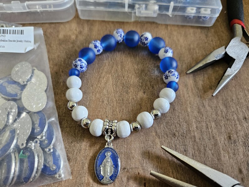 Virgin Mary Bracelet, Miraculous Medal, Spiritual Protection Gift - Etsy