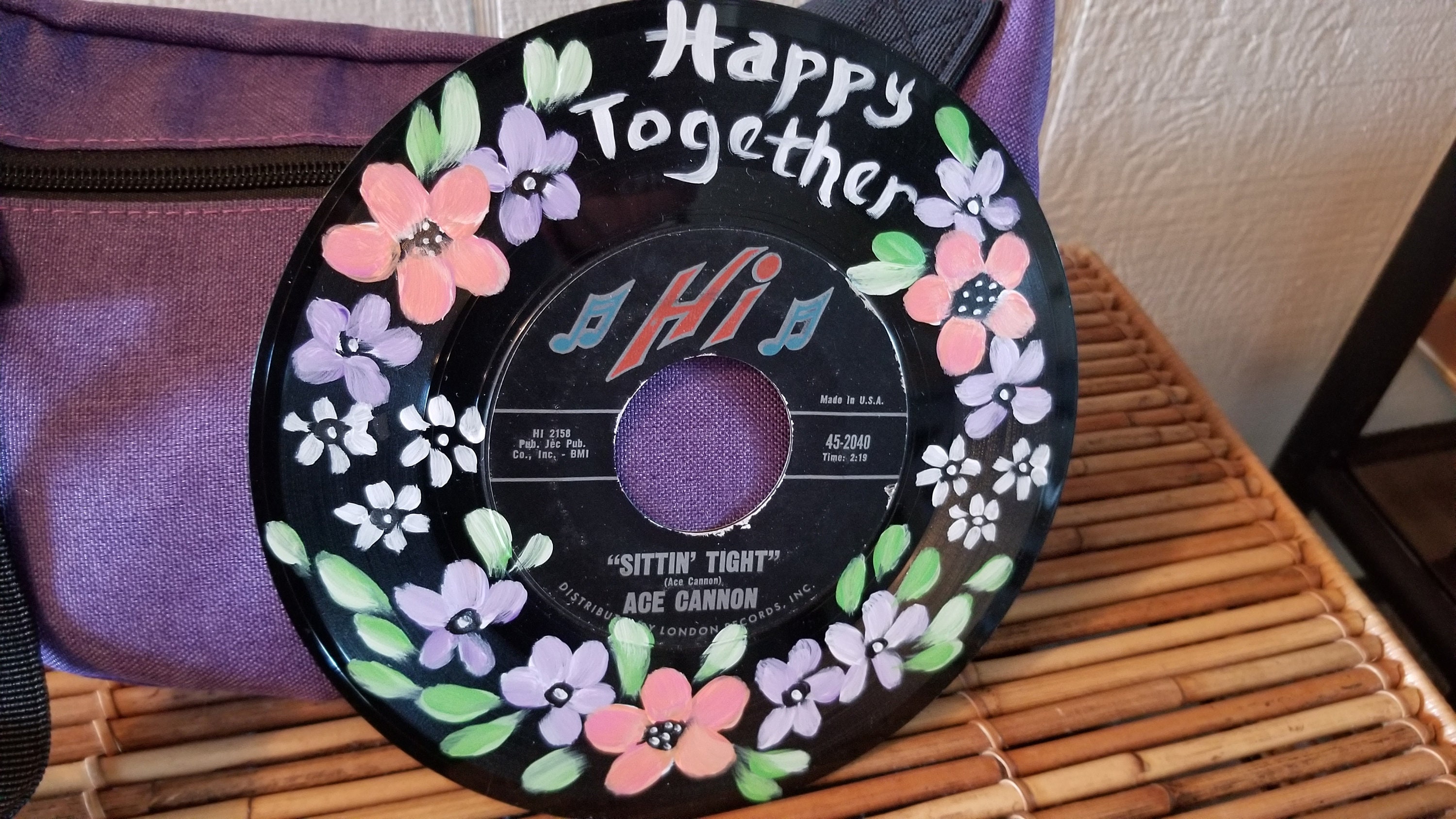 Hand-painted Vinyl Record, Record Wall Art, Record Decor, Vintage ...