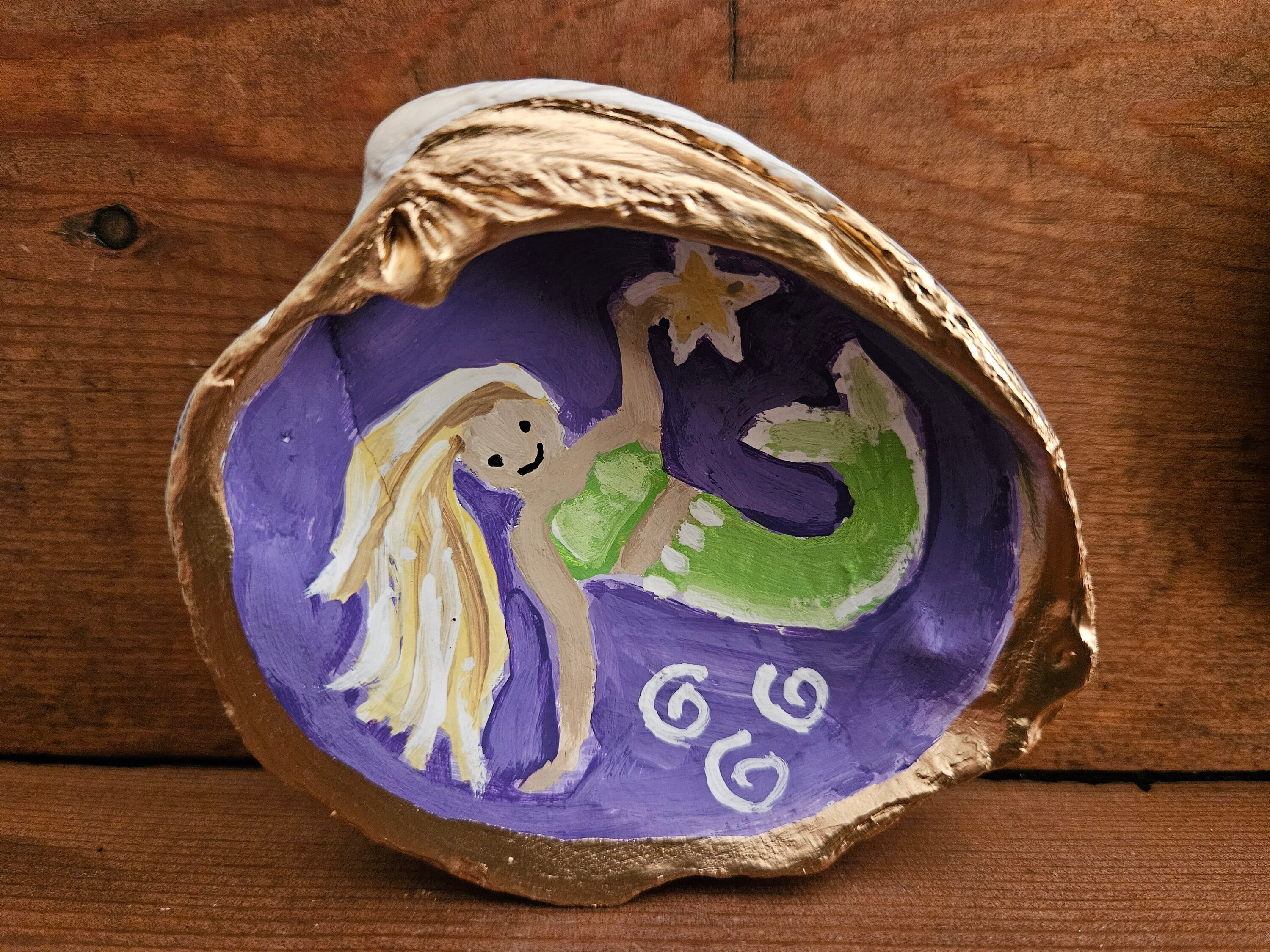 Hand-painted Mermaid Shell: Beach Decor Ring Dish, Small Original Art ...