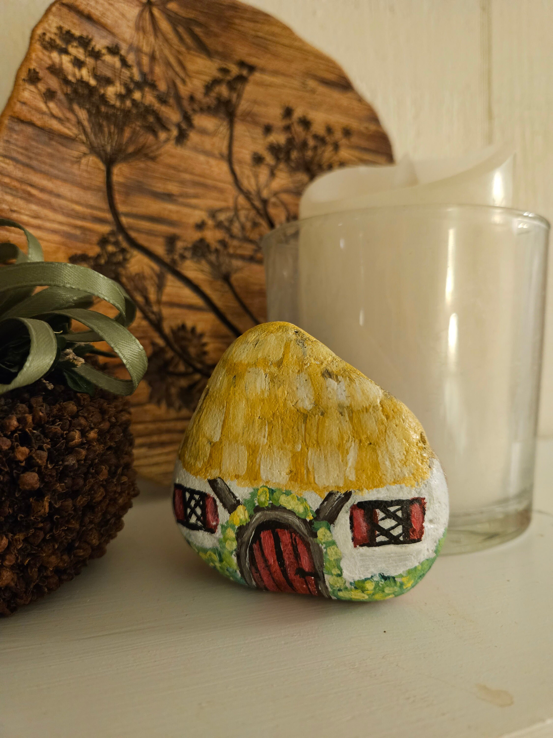 Painted Rock Cottage, Fairy Garden Rock Cottage, Rock Art, Stone Gnome ...