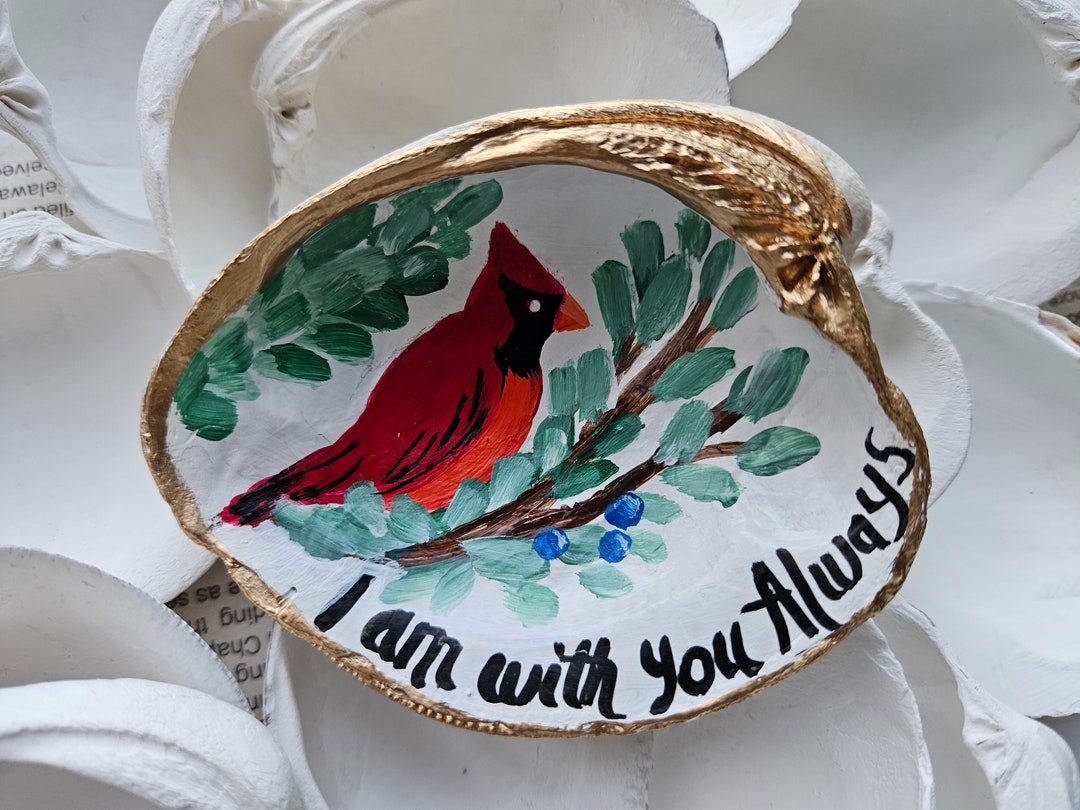 Hand Painted Shell, Painted Seashell, Cardinal Gift, Cardinal Art ...