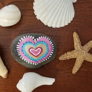 Stone Art, Painted Stone, Heart Rock, Love Token, Heart Gift, Heart Art ...