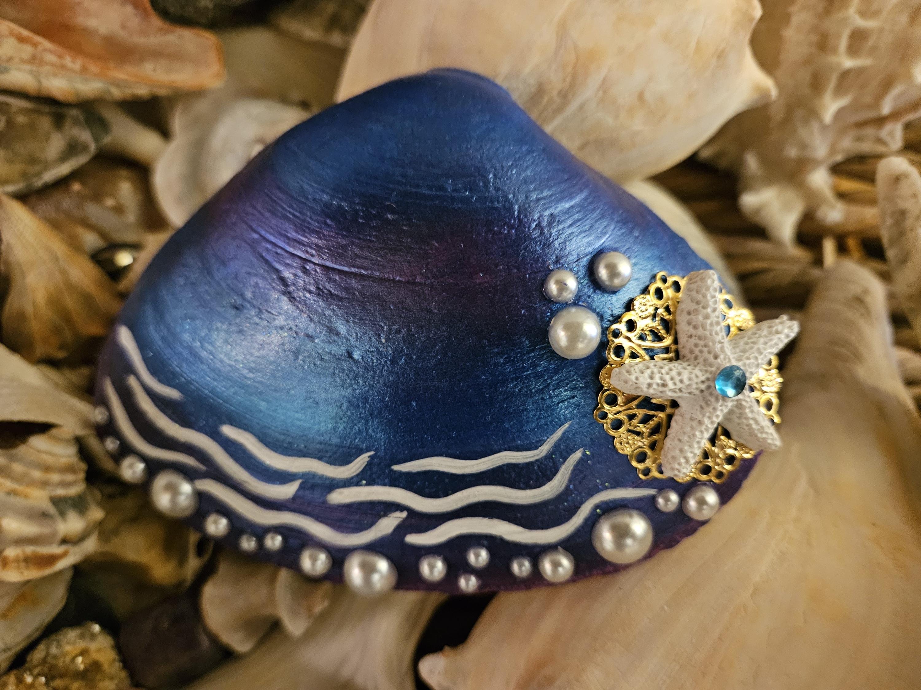 Hand-painted Shell, Art on Seashell, Starfish Decor, Unique Beach Theme ...