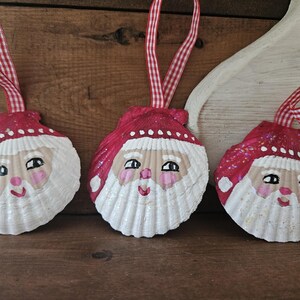 Hand-painted Santa Shell Ornament: Personalized Beach Christmas Decor ...