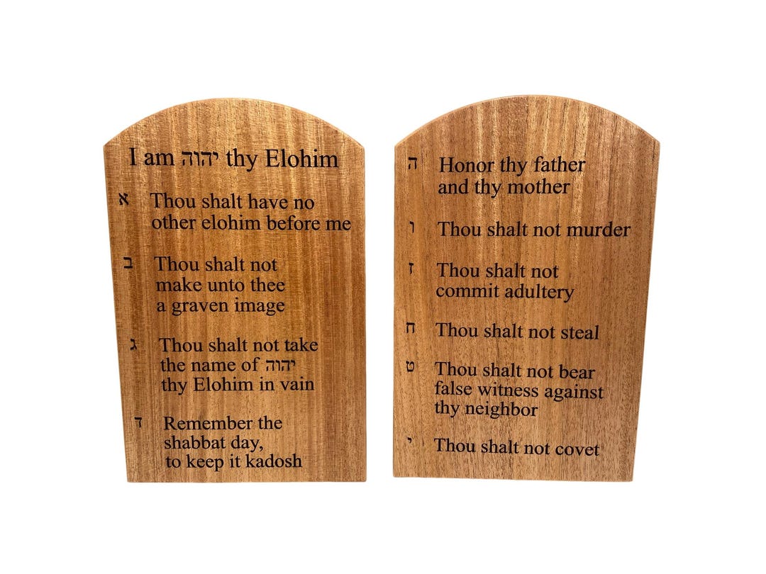 Ten Commandments Tablets (laser Engraved on Solid African Mahogany ...