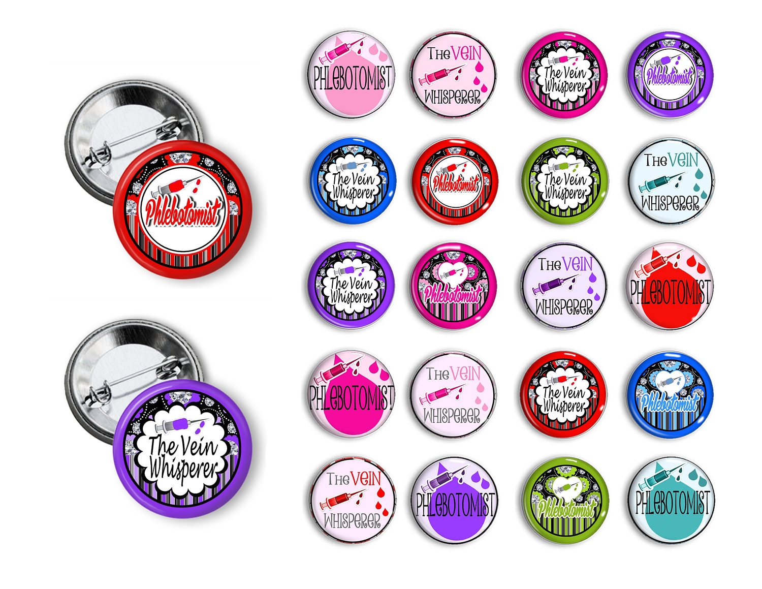 Phlebotomist Pins Phlebotomist Buttons Nurse 1.25 pulgadas botones ...