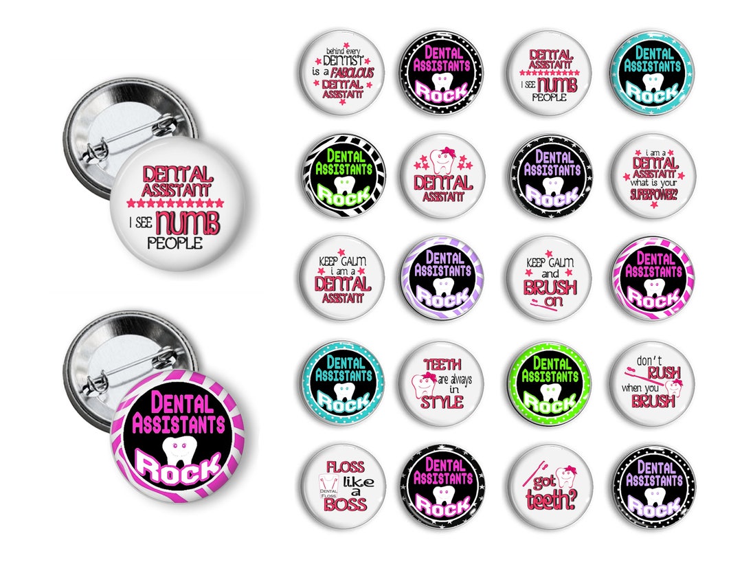 Dental Assistant Buttons Pins Badges Gift 1.25 Inch Pinback Button ...