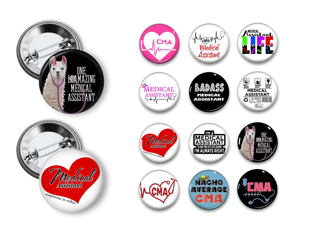 Medical Assistant Appreciation Button Set of 12 RT Week Gift Pinback ...