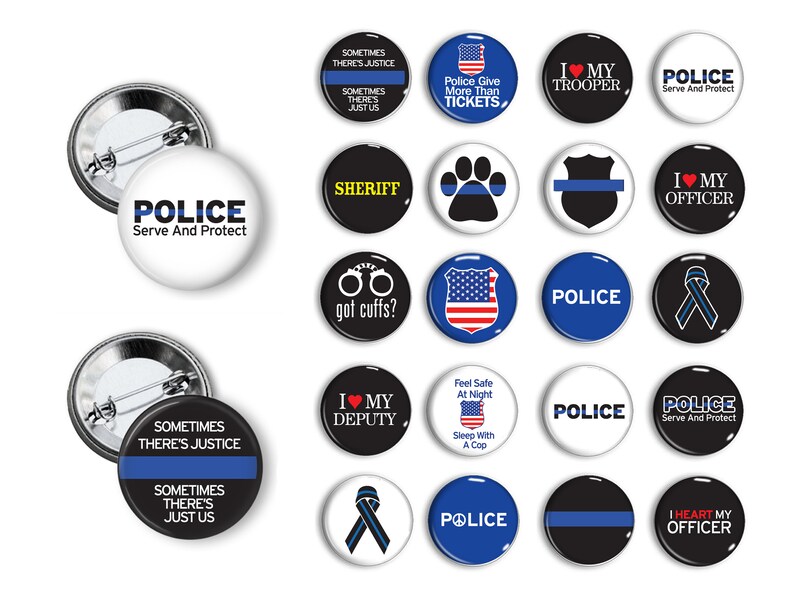 Police Law Enforcement Pins 1.25 or 1.75 Inch Pinback Buttons - Etsy